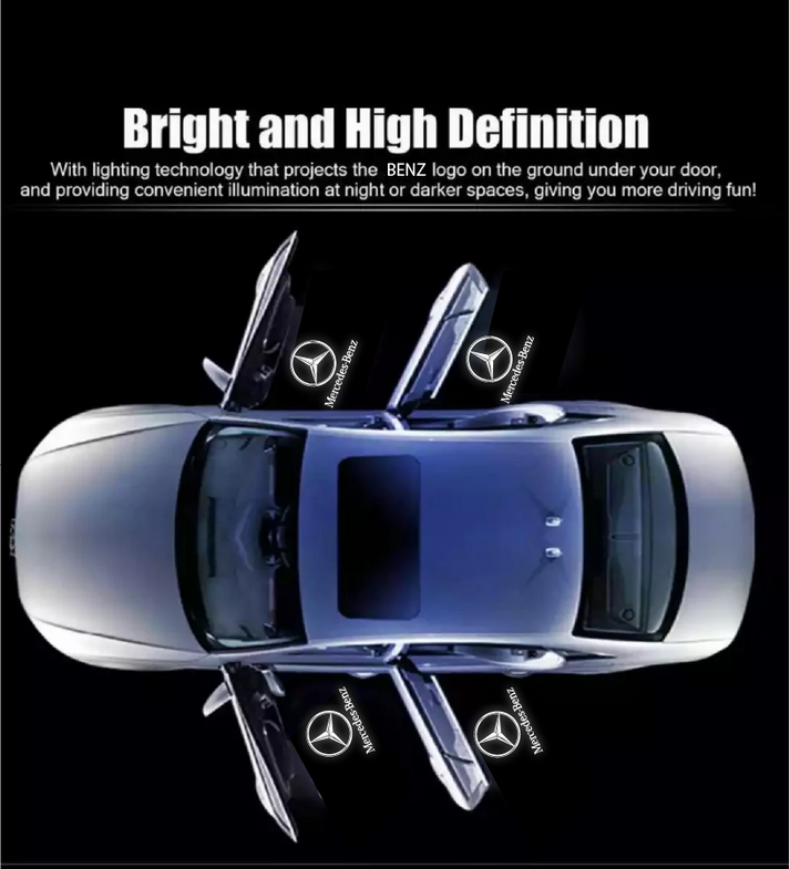 Puddle Lights for Mercedes Benz - Wireless Car Door Projector ...